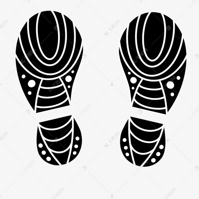 鞋印剪贴画波点鞋素材图片免费下载-千库网