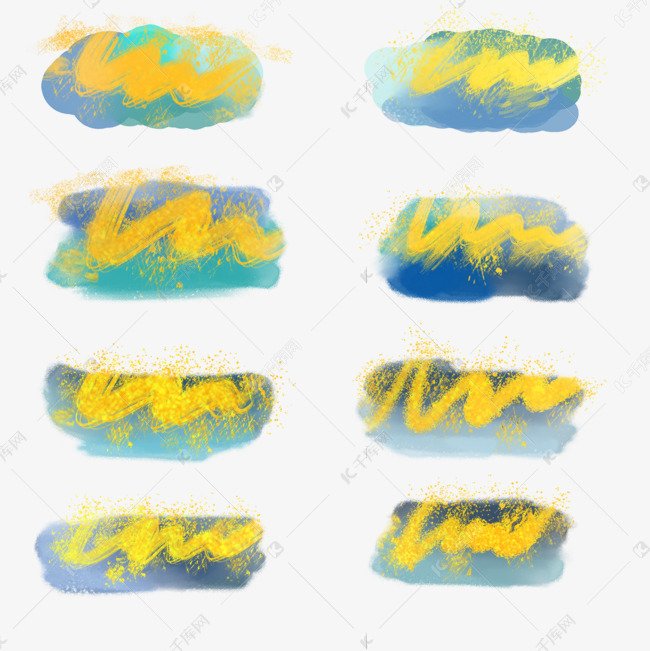 渐变蓝绿色水彩污渍tag素材图片免费下载-千库网