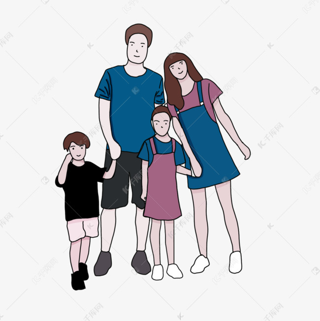融洽的简笔画家庭成员素材图片免费下载-千库网