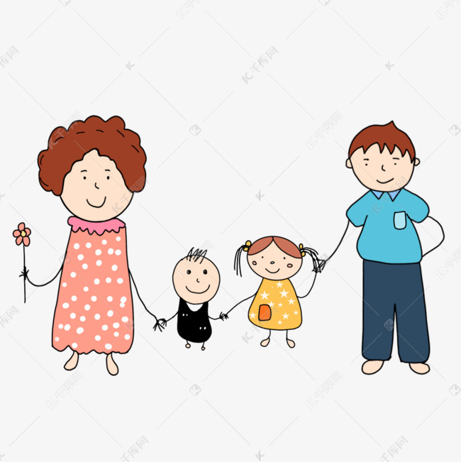 简笔画和睦家庭成员素材图片免费下载-千库网