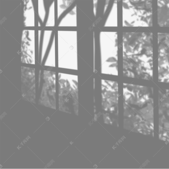 黑白树木两个窗口叠加阴影素材图片免费下载-千库网