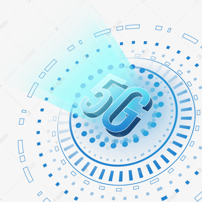 5g光效信息网蓝色点线圆盘素材图片免费下载-千库网