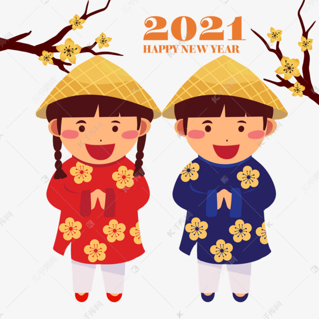 传统服饰男生女生越南新年人物素材图片免费下载-千库网