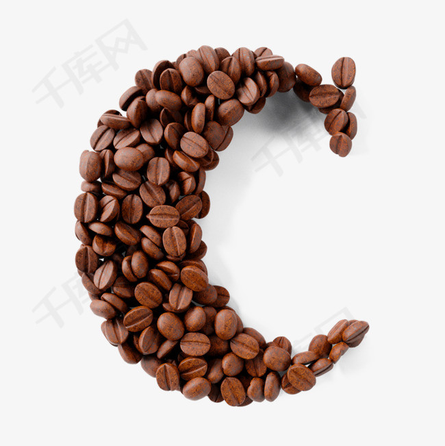 立体咖啡豆字母c素材图片免费下载-千库网