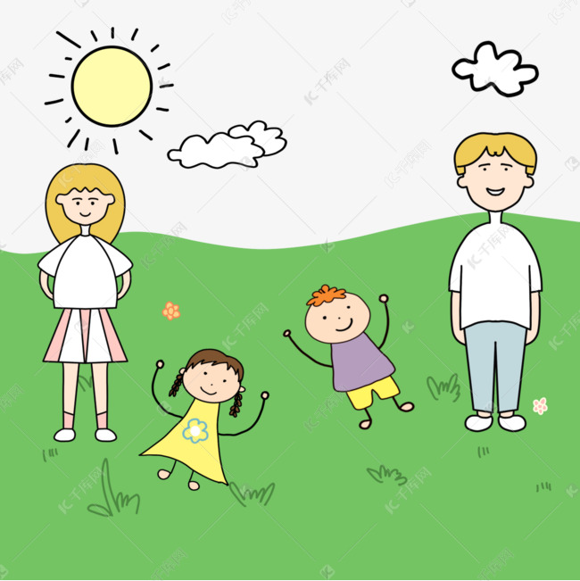 美满的简笔画家庭成员素材图片免费下载-千库网