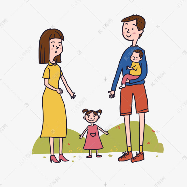 简笔画家庭一家人素材图片免费下载-千库网
