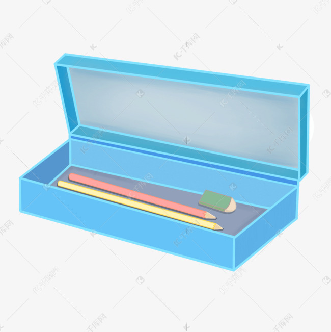 蓝色儿童铅笔盒剪贴画素材图片免费下载-千库网