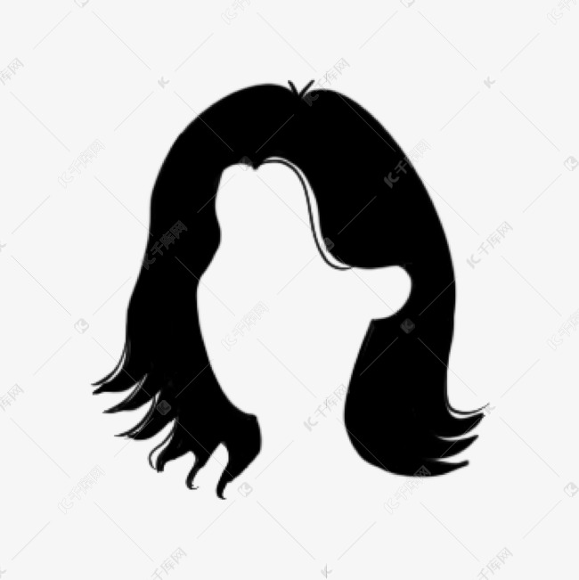 女性头发黑色剪影素材图片免费下载-千库网