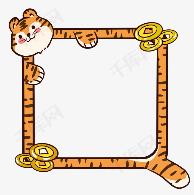 虎年老虎头像框边框素材图片免费下载-千库网