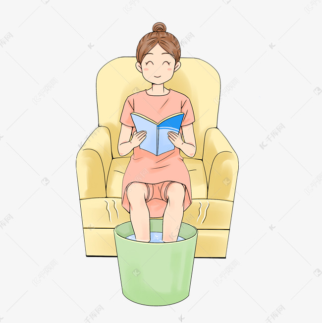 秋冬秋天冬天养生泡脚女孩足疗足浴素材图片免费下载-千库网