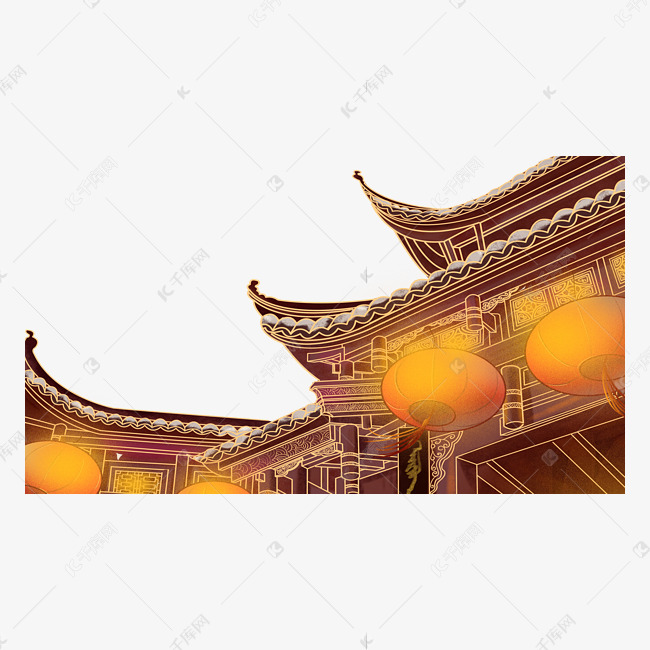 古风建筑灯笼素材图片免费下载-千库网