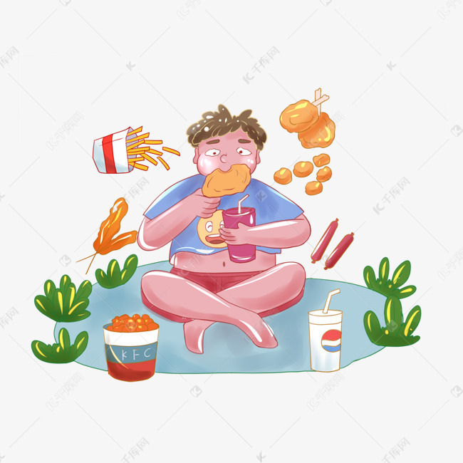 暴饮暴食的人物素材图片免费下载-千库网