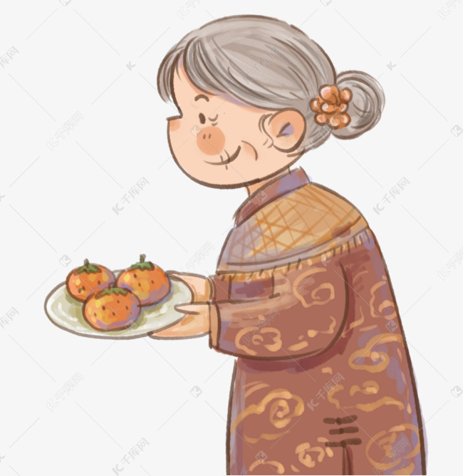 奶奶端着食物素材图片免费下载-千库网