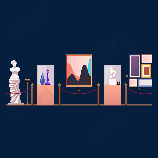 矢量场景博物馆素材图片免费下载-千库网