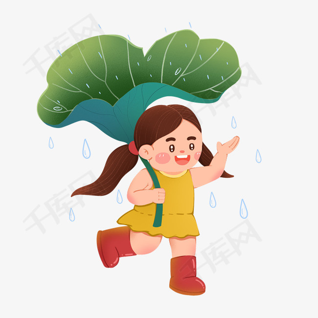 谷雨节气中国传统二十四节气女孩素材图片免费下载-千库网