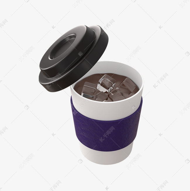 C4D夏日冰咖啡素材图片免费下载-千库网