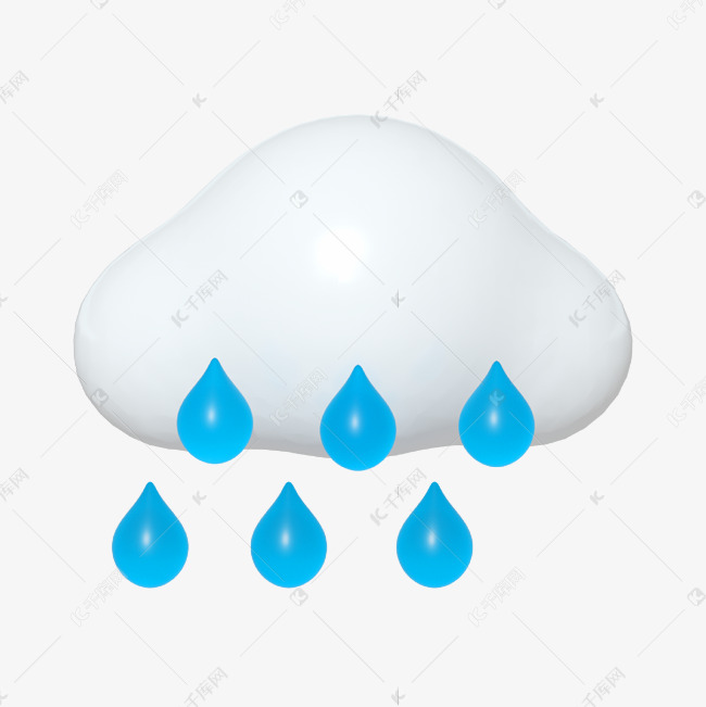 c4d天气图标大雨素材图片免费下载-千库网