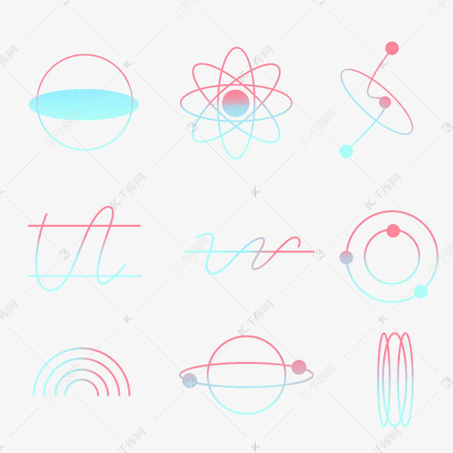 潮流弥散酸性线条小装饰套图素材图片免费下载-千库网