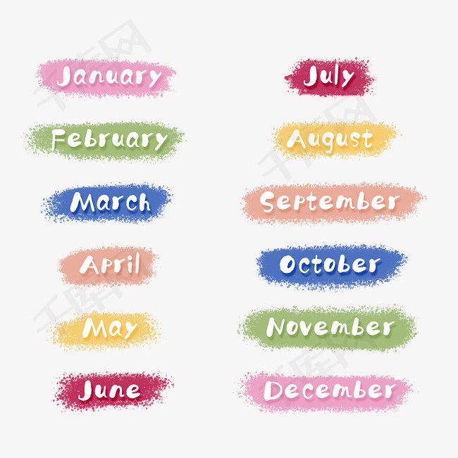 英文十二月份涂鸦贴纸便签纸素材图片免费下载-千库网