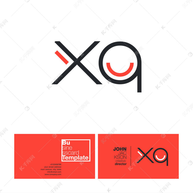 Xq 字母标志名片素材图片免费下载-千库网