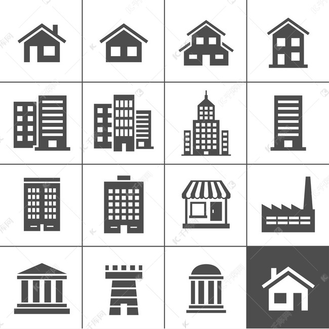 建筑物图标素材图片免费下载-千库网