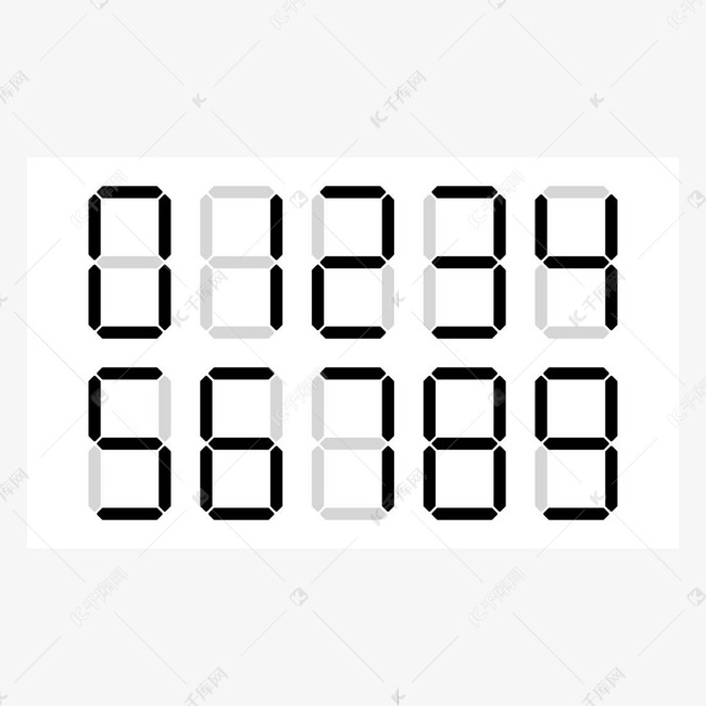 数字数位向量显示素材图片免费下载-千库网