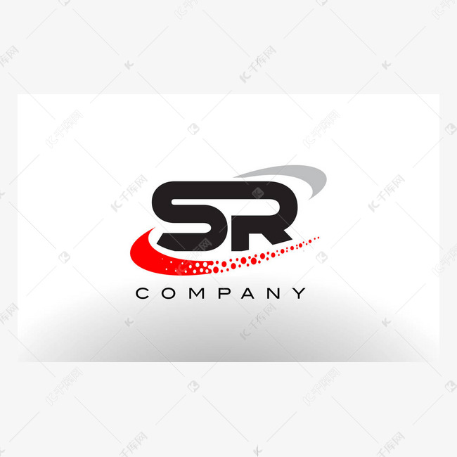 Sr 现代字母标志设计与红色点缀旋风 素材图片免费下载-千库网
