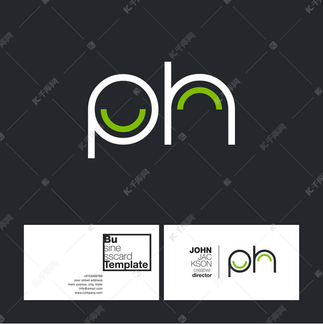 Ph 值字母标志名片 素材图片免费下载-千库网