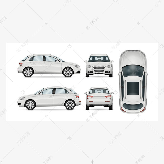 白色 Suv 矢量模板素材图片免费下载-千库网