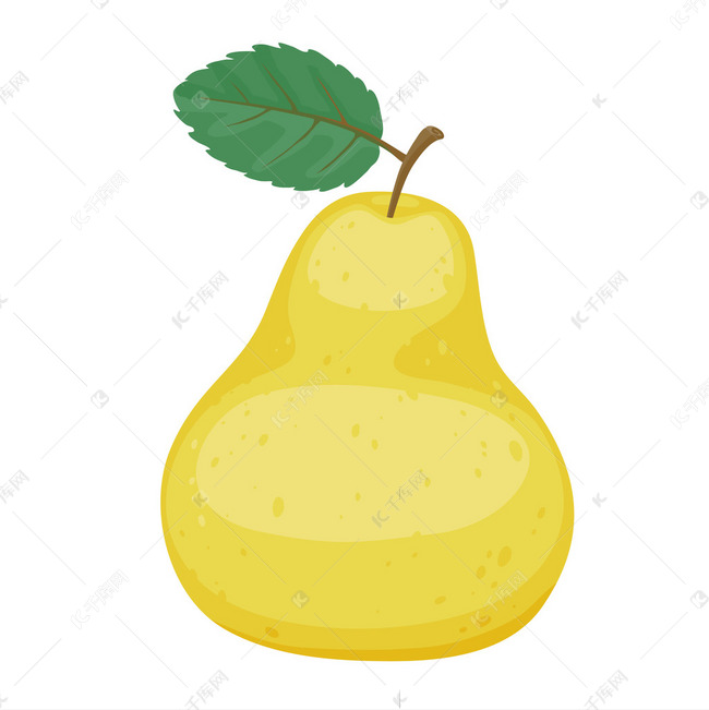 黄梨简单的卡通风格矢量图.素材图片免费下载-千库网