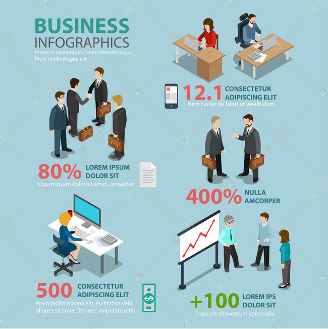 Business situations infographics concept素材图片免费下载-千库网