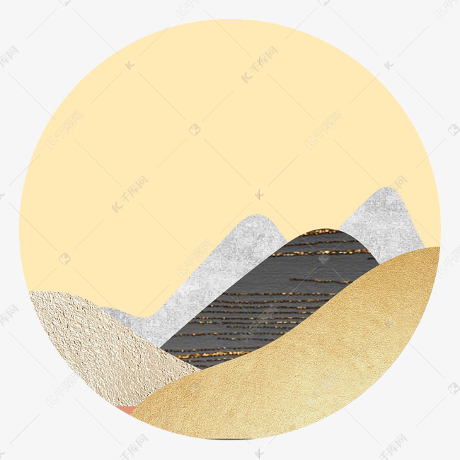 烫金剪纸月亮装饰素材图片免费下载-千库网