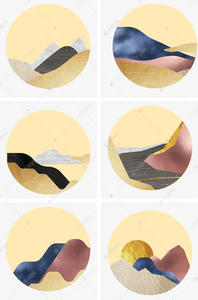 烫金祥云月亮剪纸装饰素材图片免费下载-千库网