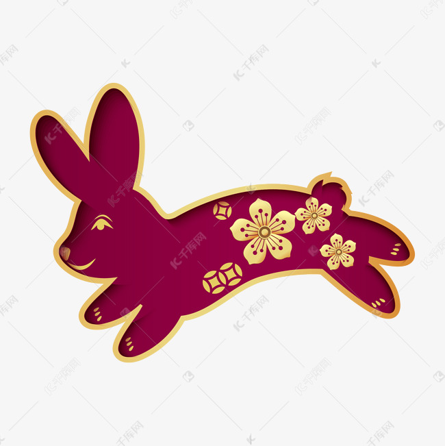 新年剪纸兔子素材图片免费下载-千库网