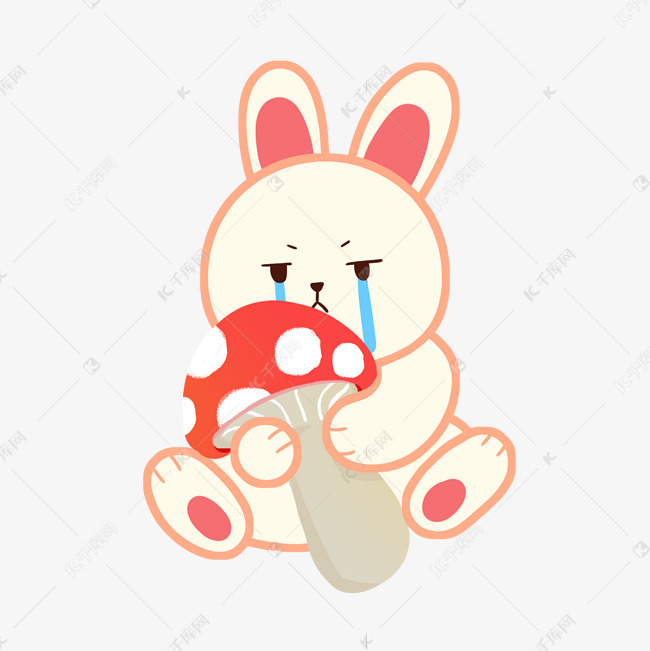 卡通表情包兔子难受想哭素材图片免费下载-千库网