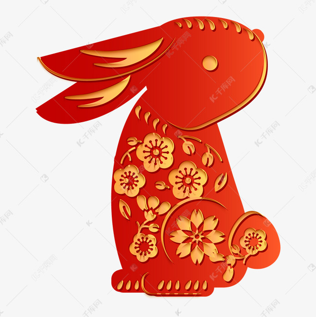 中国风新年兔子剪纸素材图片免费下载-千库网