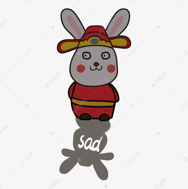 卡通伤心兔子表情包素材图片免费下载-千库网