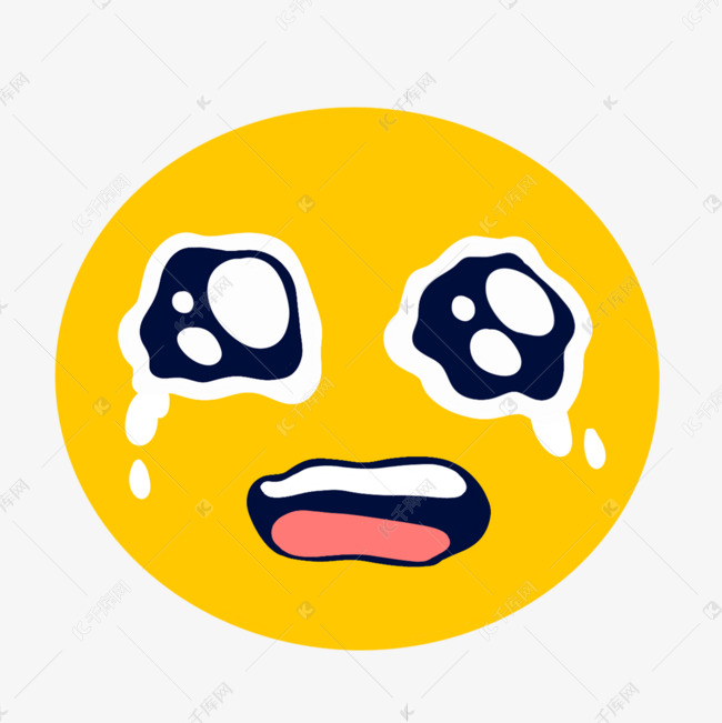 大哭表情黄色趣味表情包素材图片免费下载-千库网