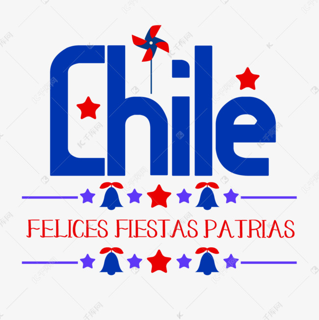 智利国庆节蓝色铃铛素材图片免费下载-千库网