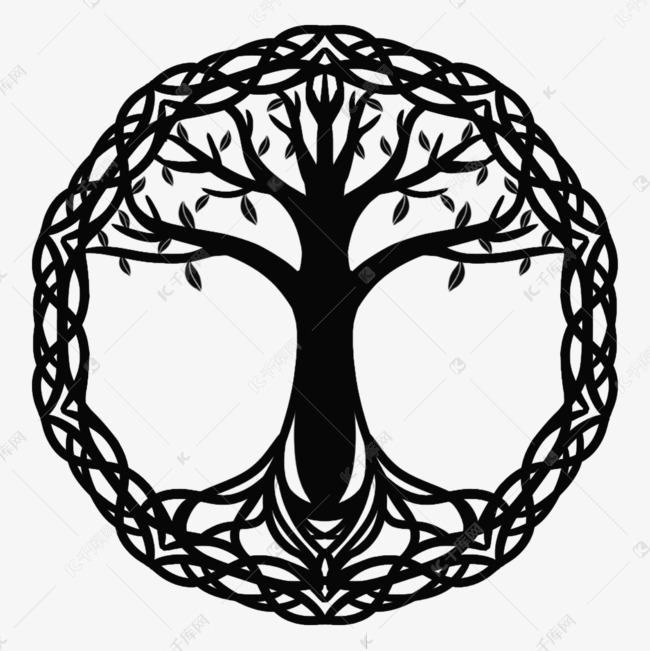 凯尔特人生命树黑色素材图片免费下载-千库网