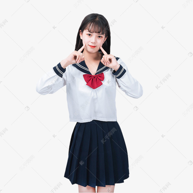 水手服可爱少女素材图片免费下载-千库网