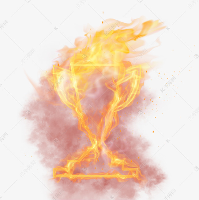 火焰抽象燃烧的金色圣杯素材图片免费下载-千库网