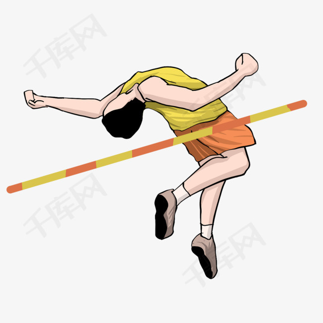 远动员精彩跳高飞跃栏杆素材图片免费下载-千库网