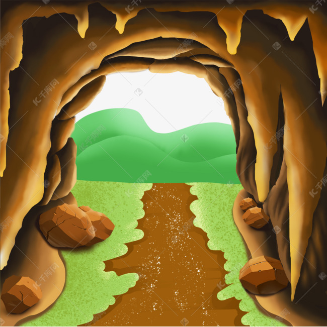 洞穴小径场景插图素材图片免费下载-千库网