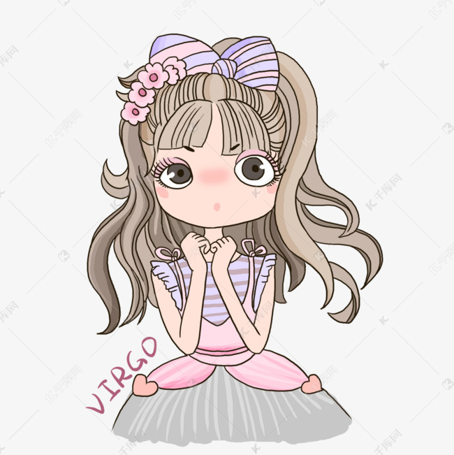 十二星座处女座女孩素材图片免费下载-千库网