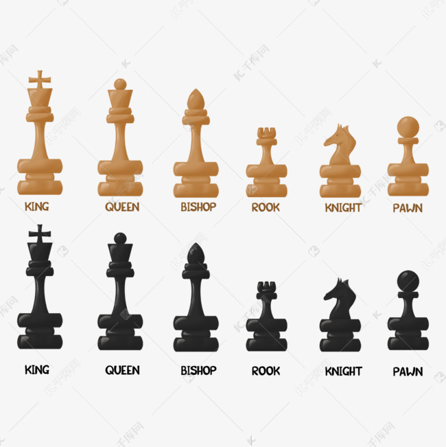 国际象棋卡通棋子信息素材图片免费下载-千库网