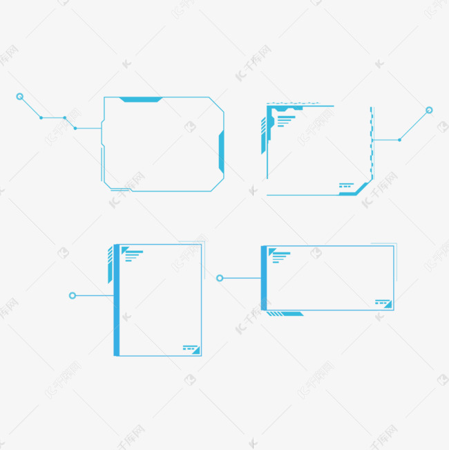 科技感方框对话框可视框蓝色高科技素材图片免费下载-千库网