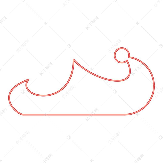 霓虹灯速度鞋旧式红色矢量插图图像平面样式光。素材图片免费下载-千库网