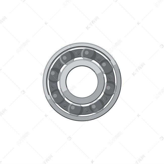 旋转轴承机构，带有滚动元件球形球的轴承隔离逼真图标。素材图片免费下载-千库网