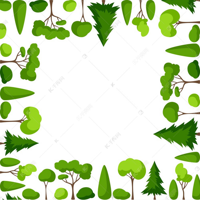 与树、云杉和灌木的背景。素材图片免费下载-千库网